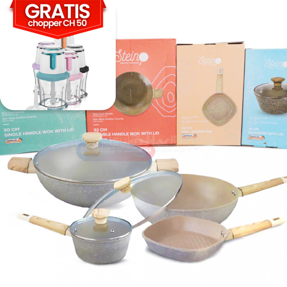 Mamasuka Kitchenstore - STEIN COOKWARE GRANITE PANCI SET ONYX