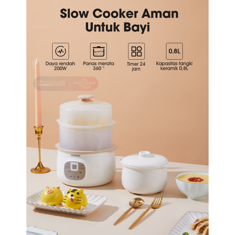 Mamasuka Kitchenstore - SAMONO SLOW COOKER MPASI BABY SW-SC08