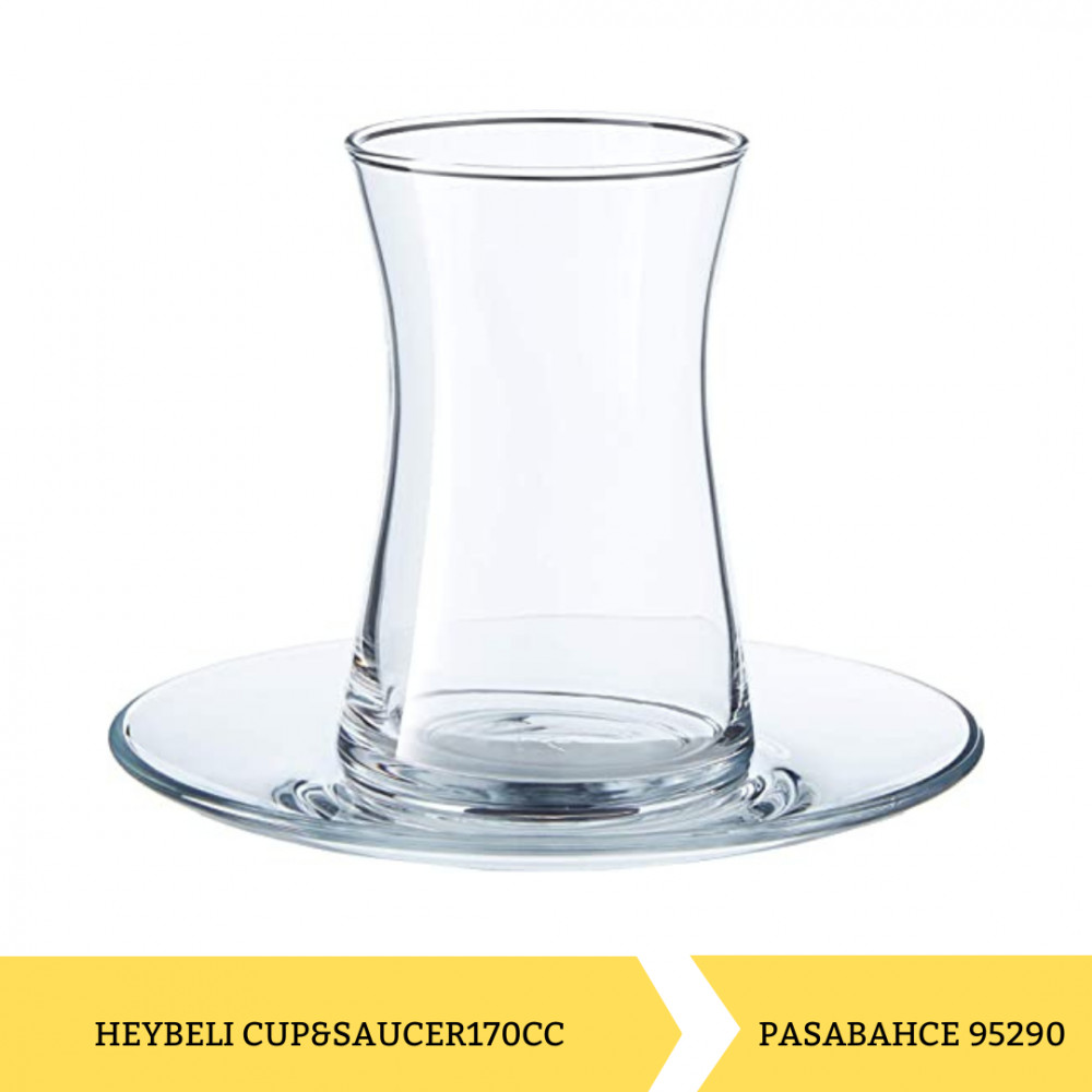 Mega Swalayan - PASABAHCE 95290 HEYBELI CUP&SAUCER170CC X 24