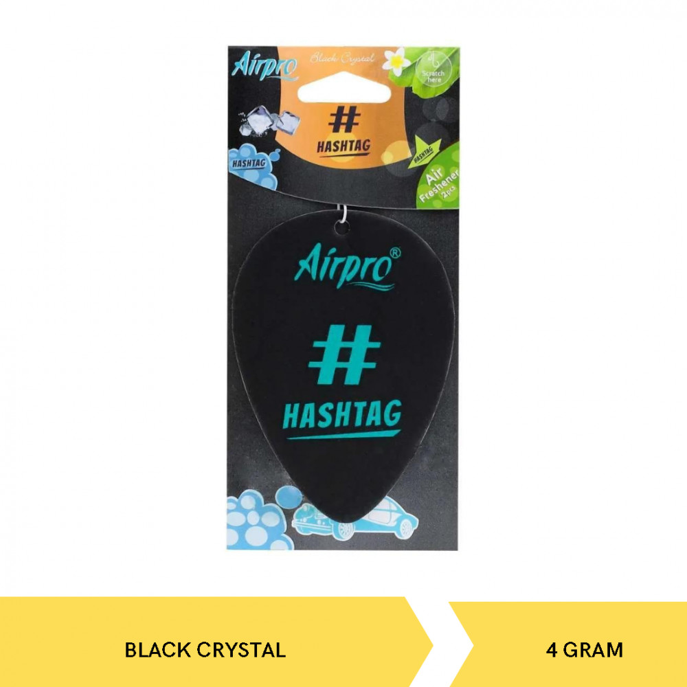 Mega Swalayan - AIRPRO CAR HASHTAG AIR FRESH BLACK CRYSTAL 4G X 24