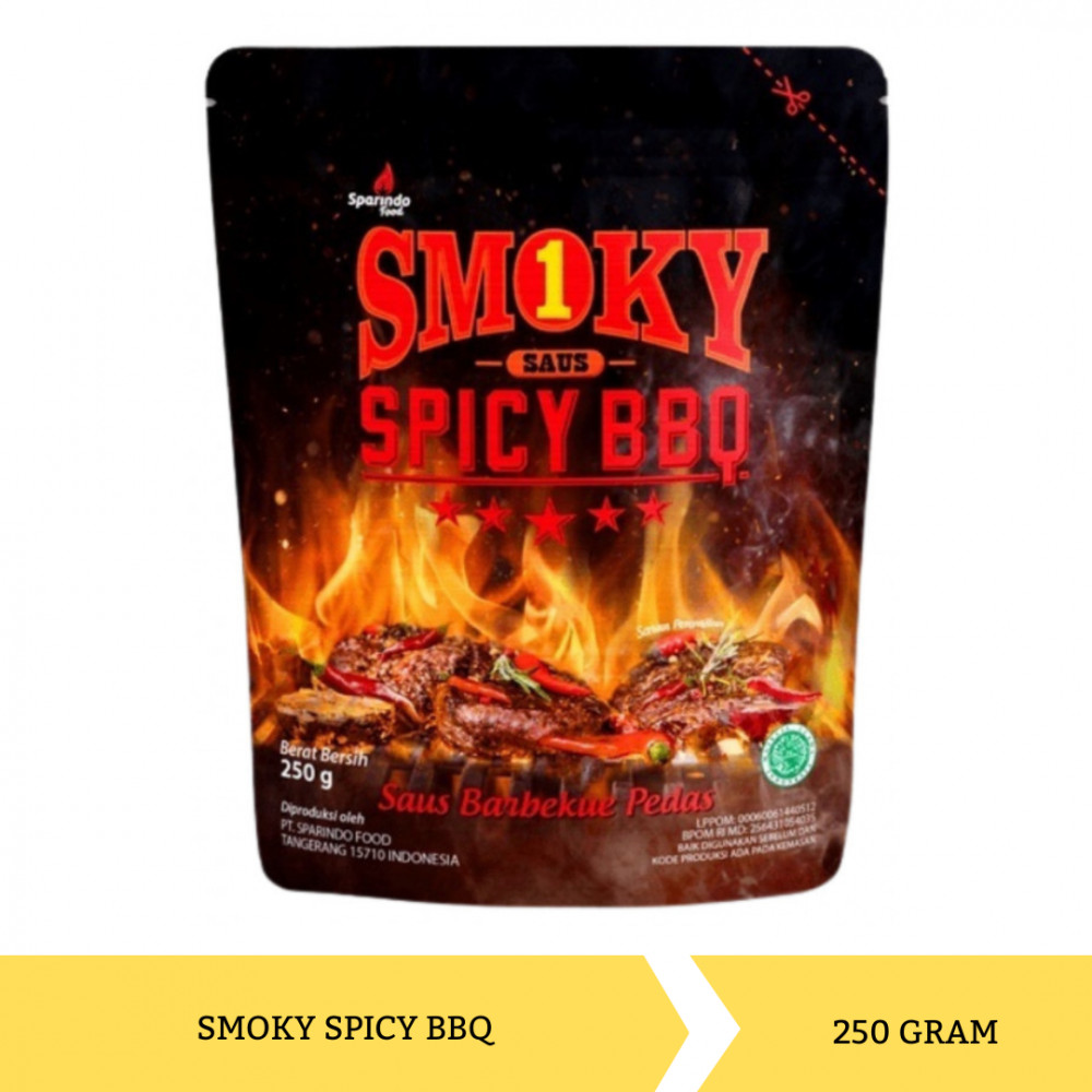 Mega Swalayan - SMOKY-1 SAUS SPICY BBQ POUCH 250G X 12
