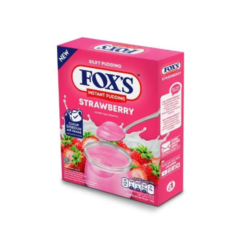 Mega Swalayan - FOX INSTANT PUDDING STRAWBERRY KTK 160G X 12