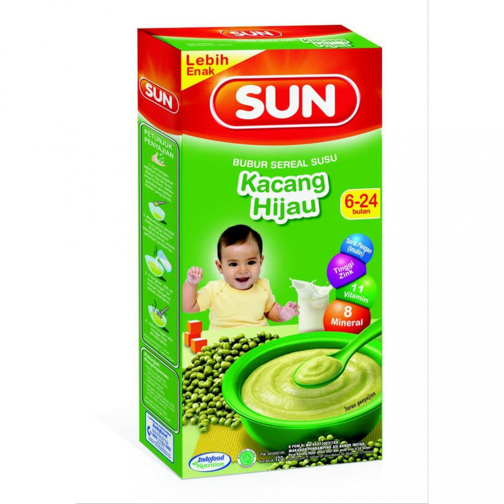 Mega Swalayan - SUN BUBUR 6+ KACANG HIJAU KTK 120G X 24