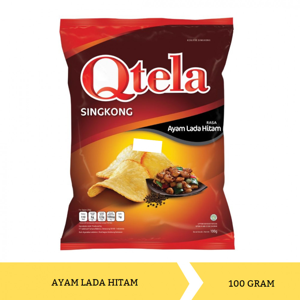 Mega Swalayan - QTELA CASSAVA AYAM LADA HITAM 100G X 30