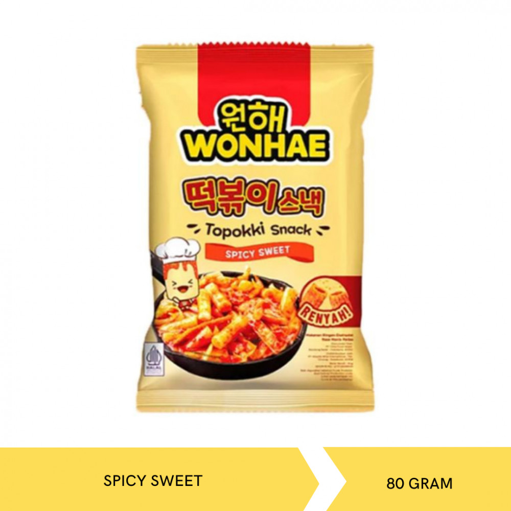 Mega Swalayan - WONHAE TOPOKKI SNACK SPICY SWEET 80G X 40