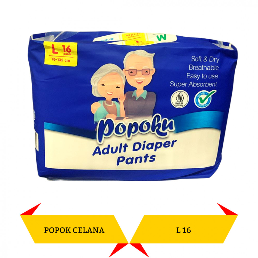 Mega Swalayan - POPOKU ADULT DIAPER PANTS L16 X 6