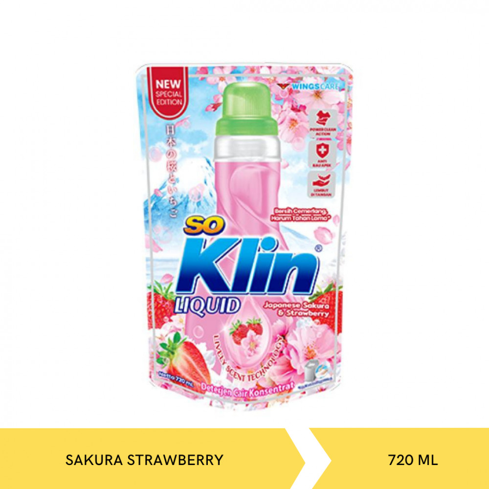 Mega Swalayan - SOKLIN LIQ SOFTERGENT SAKURA STRAW 720ML X 6