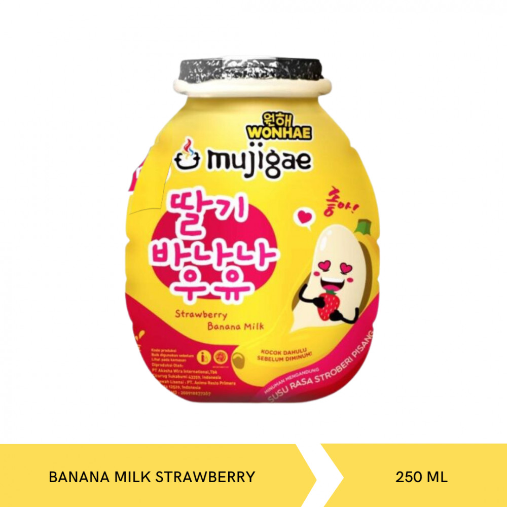 Mega Swalayan - MUJIGAE BANANA MILK STRAW BTL 250MLX12