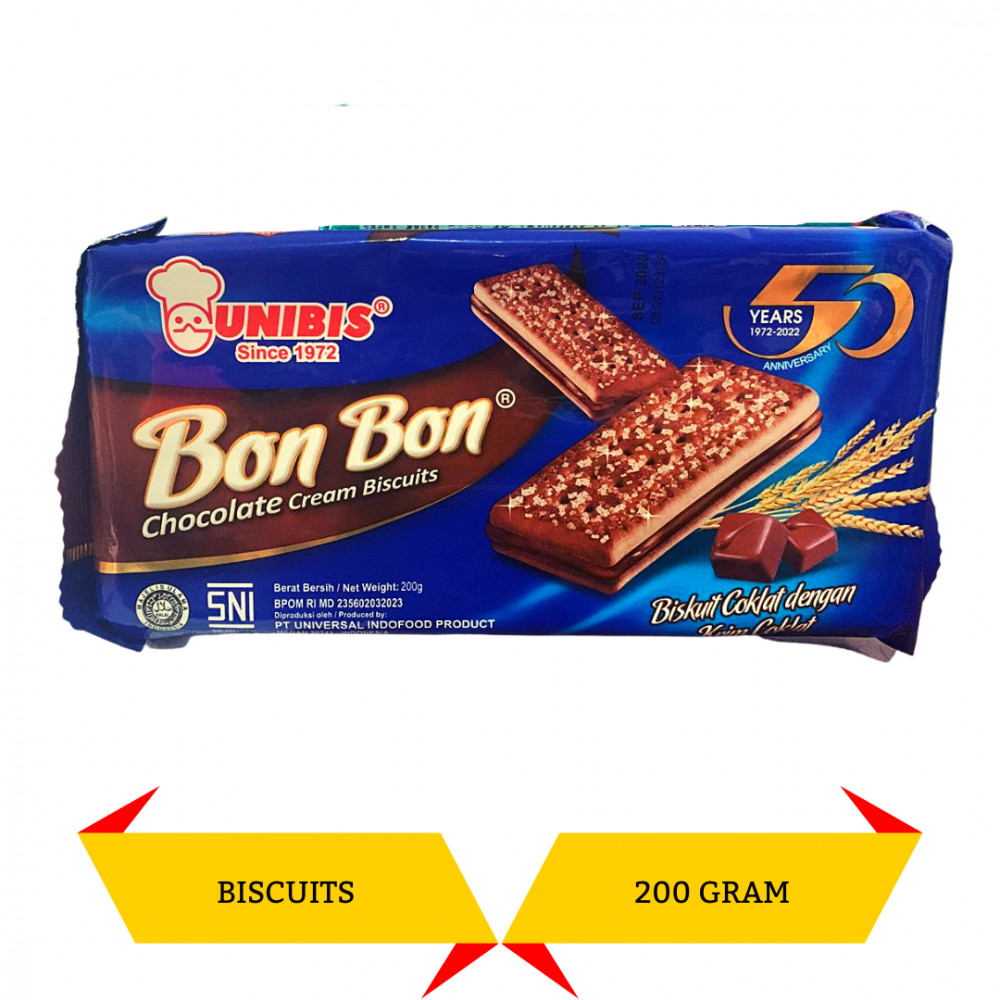 Mega Swalayan - UNIBIS BISCUIT BONBON CHOCO CREAM 200G X 42