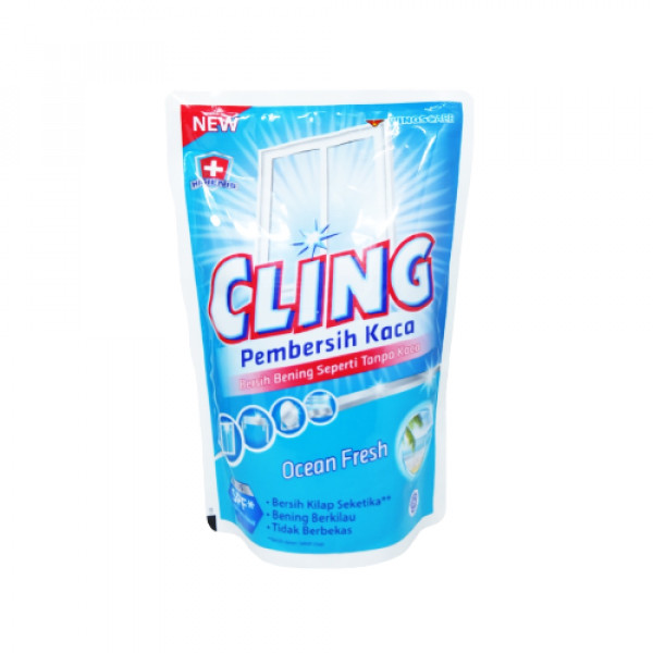 Mega Swalayan - CLING GLASS CLEANER OCEAN POUCH 425ML X 12