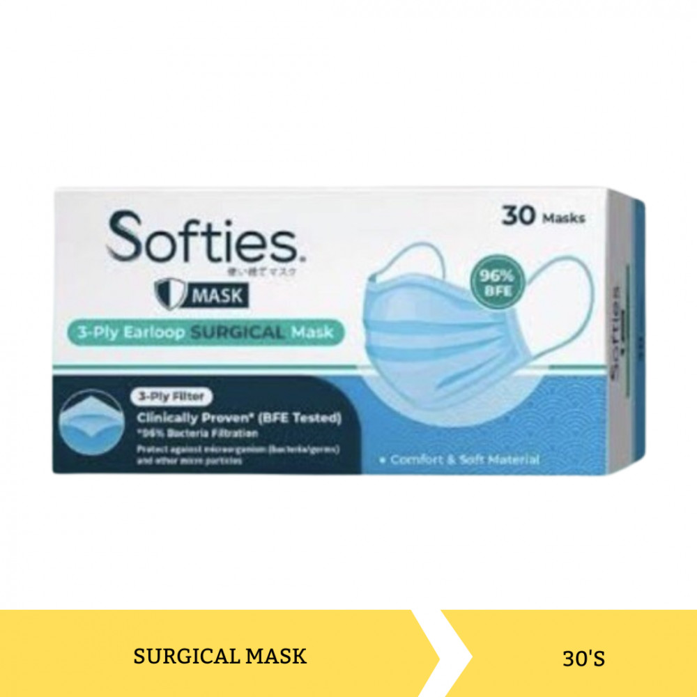 Mega Swalayan - SOFTIES MASK 3PLY SURGICAL KTK 30`S X 20