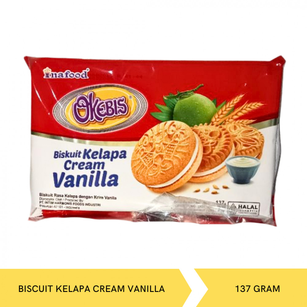Mega Swalayan - INAFOOD OKEBIS BISC KELAPA VANILA 137G X 28