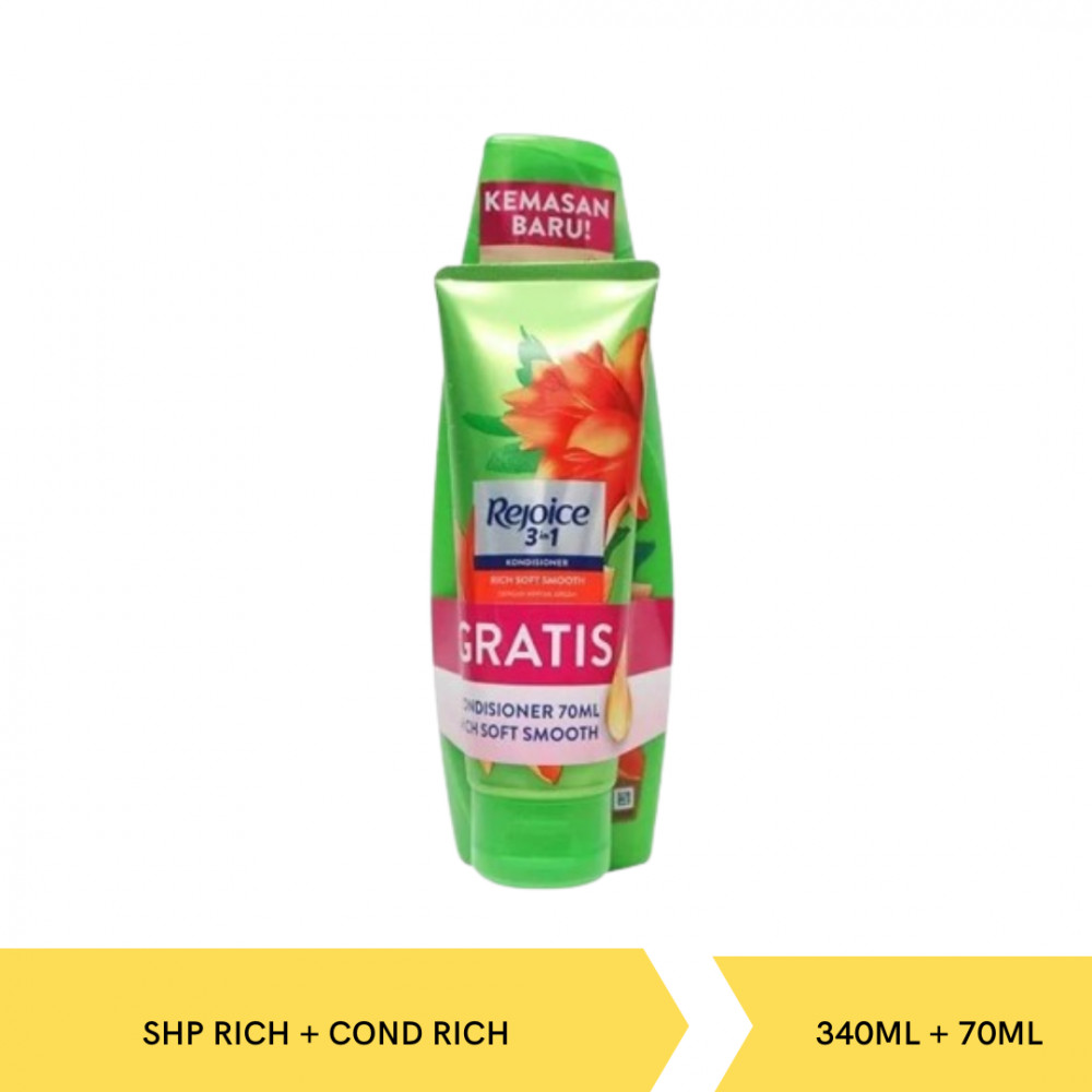 Mega Swalayan - REJOICE SHP RICH 340ML+CONDI RICH 70ML