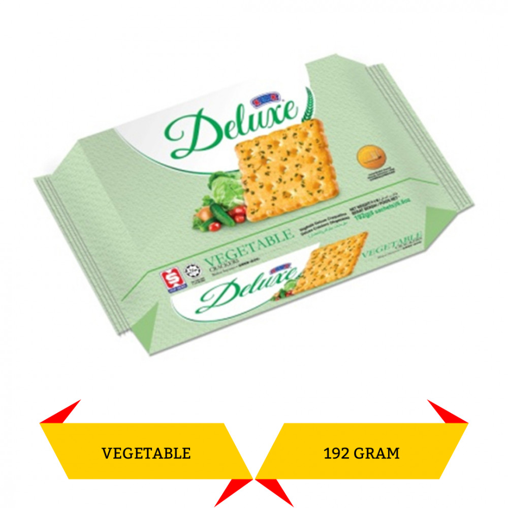 Mega Swalayan - KERK DELUXE CRACKERS VEGETABLE 192G X 12