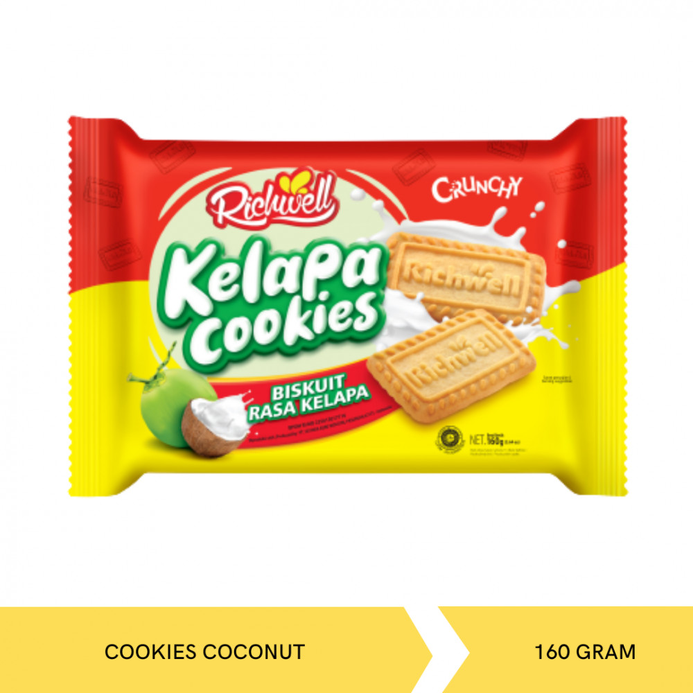 Mega Swalayan - RICHWELL COOKIES COCONUT 160G X 18