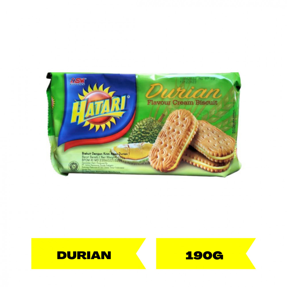 Mega Swalayan - HATARI BISCUIT DURIAN CREAM 200G X 21 - DNR
