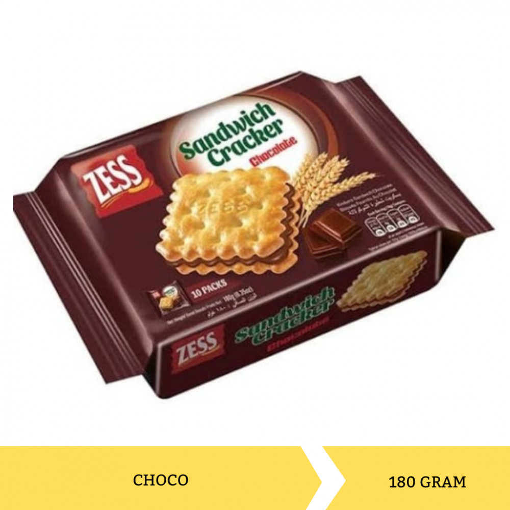 Mega Swalayan - ZESS SANDWICH CRACKER CHOCO 180G X 24
