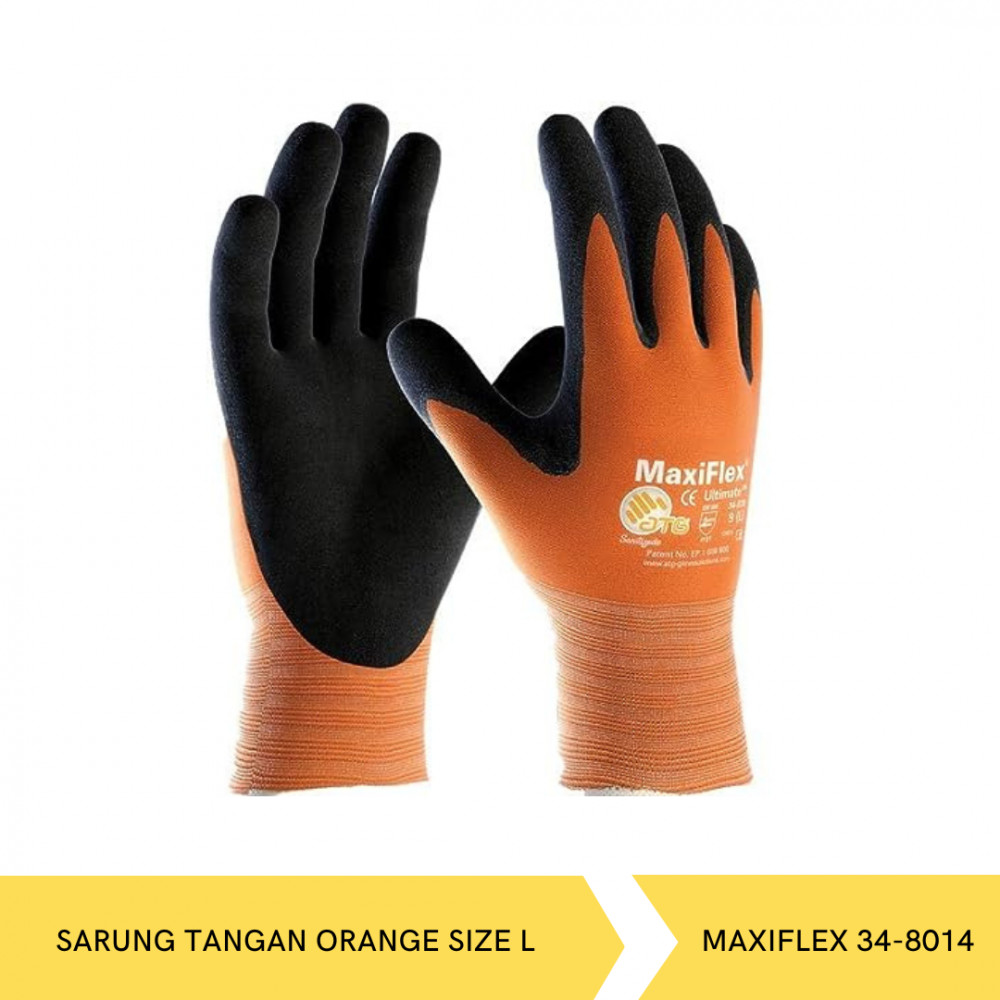 Mega Swalayan - MAXIFLEX 34-8014 SARUNG TANGAN ORANGE SIZE L