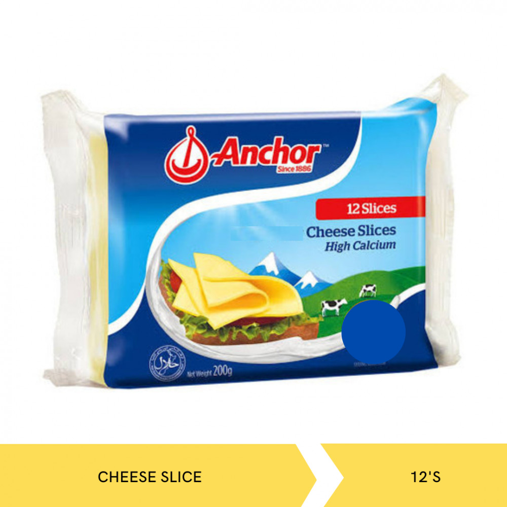 Mega Swalayan - ANCHOR CHEESE SLICE 12`S 200G X 24