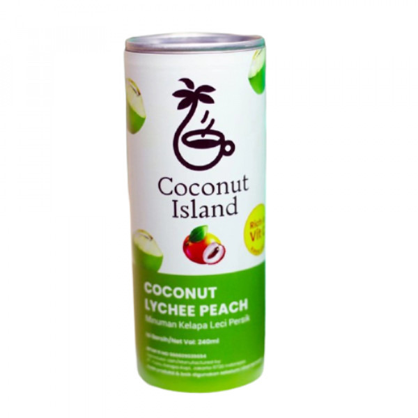 Mega Swalayan - COCONUT ISLAND COCONUT LYCHEE PEACH 240ML X 24