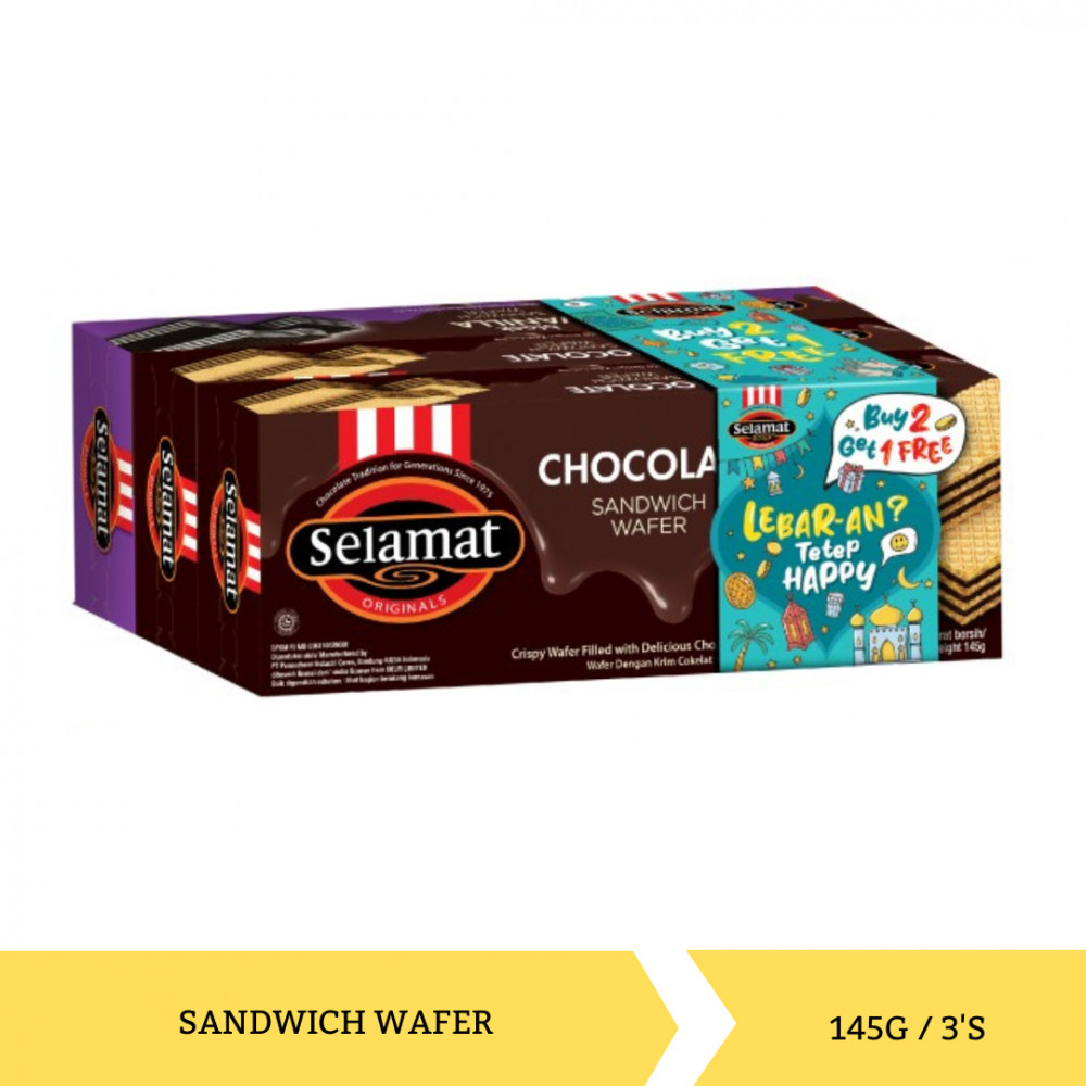 Mega Swalayan - SELAMAT SANDWICH WAFER B2G1 145G/3`S X 8