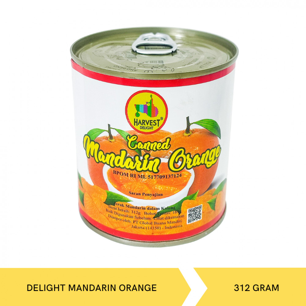 Mega Swalayan - HARVEST DELIGHT MANDARIN ORANGE 312G X 24