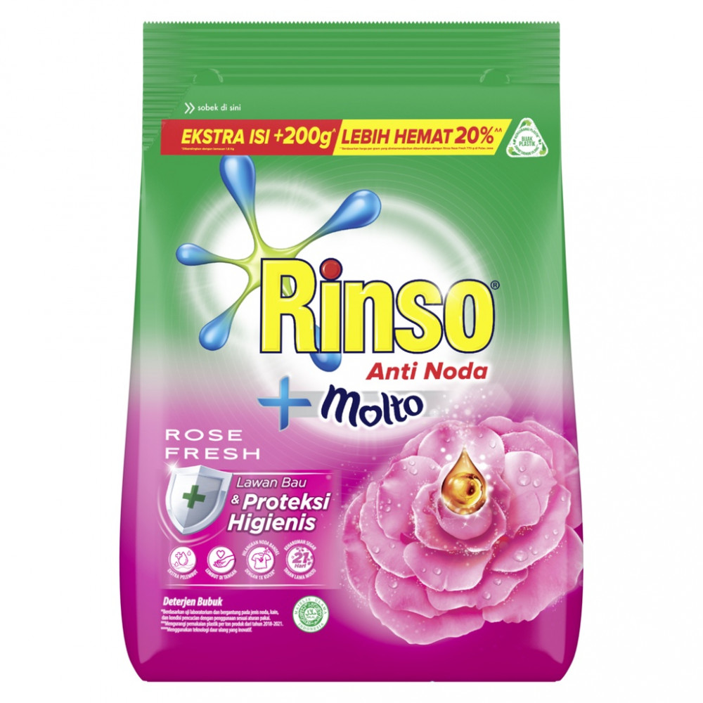 Mega Swalayan - RINSO AN+MOLTO PWD ROSE FRESH 1.8KG X 6