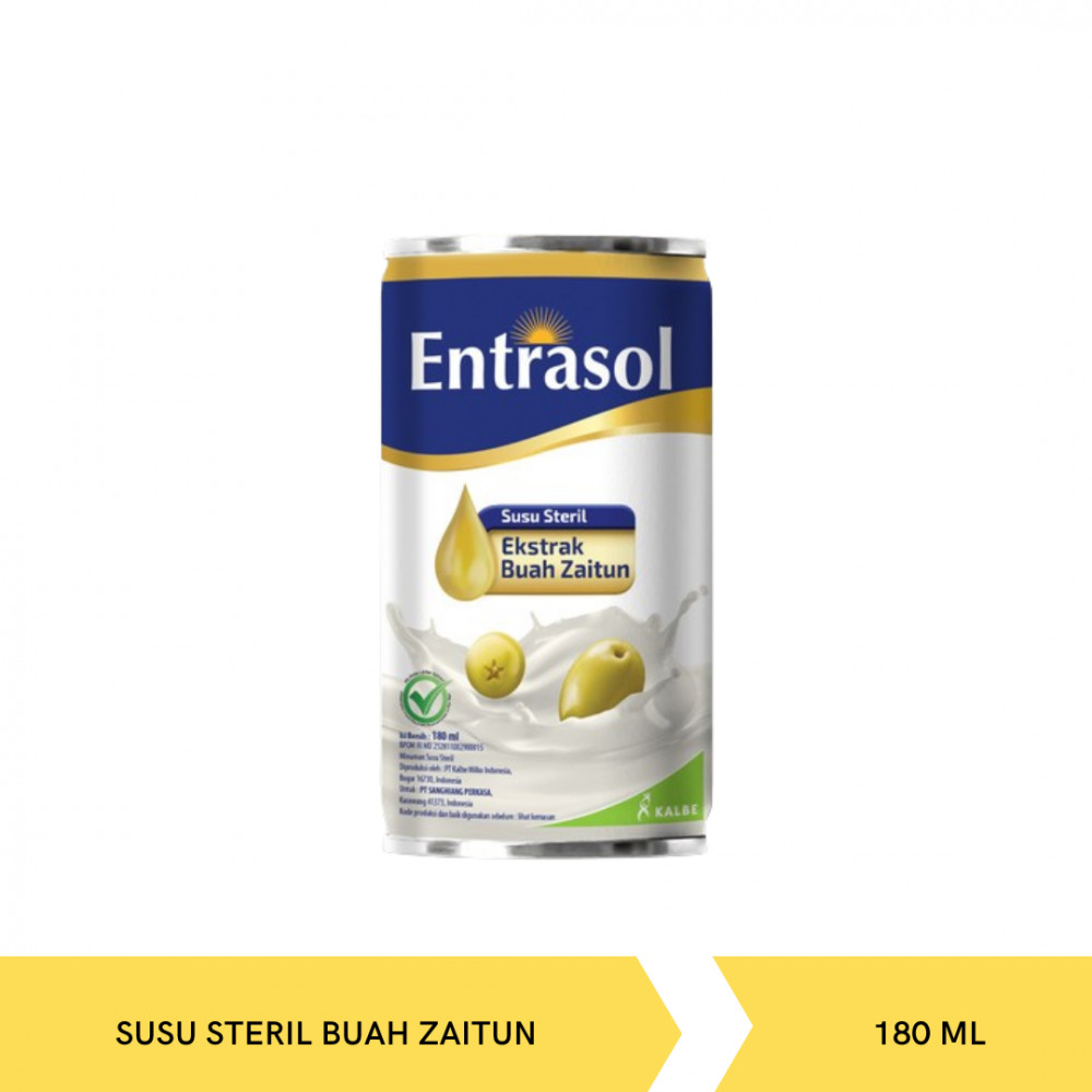 Mega Swalayan - ENTRASOL SUSU STERIL BUAH ZAITUN TIN 180ML X 30