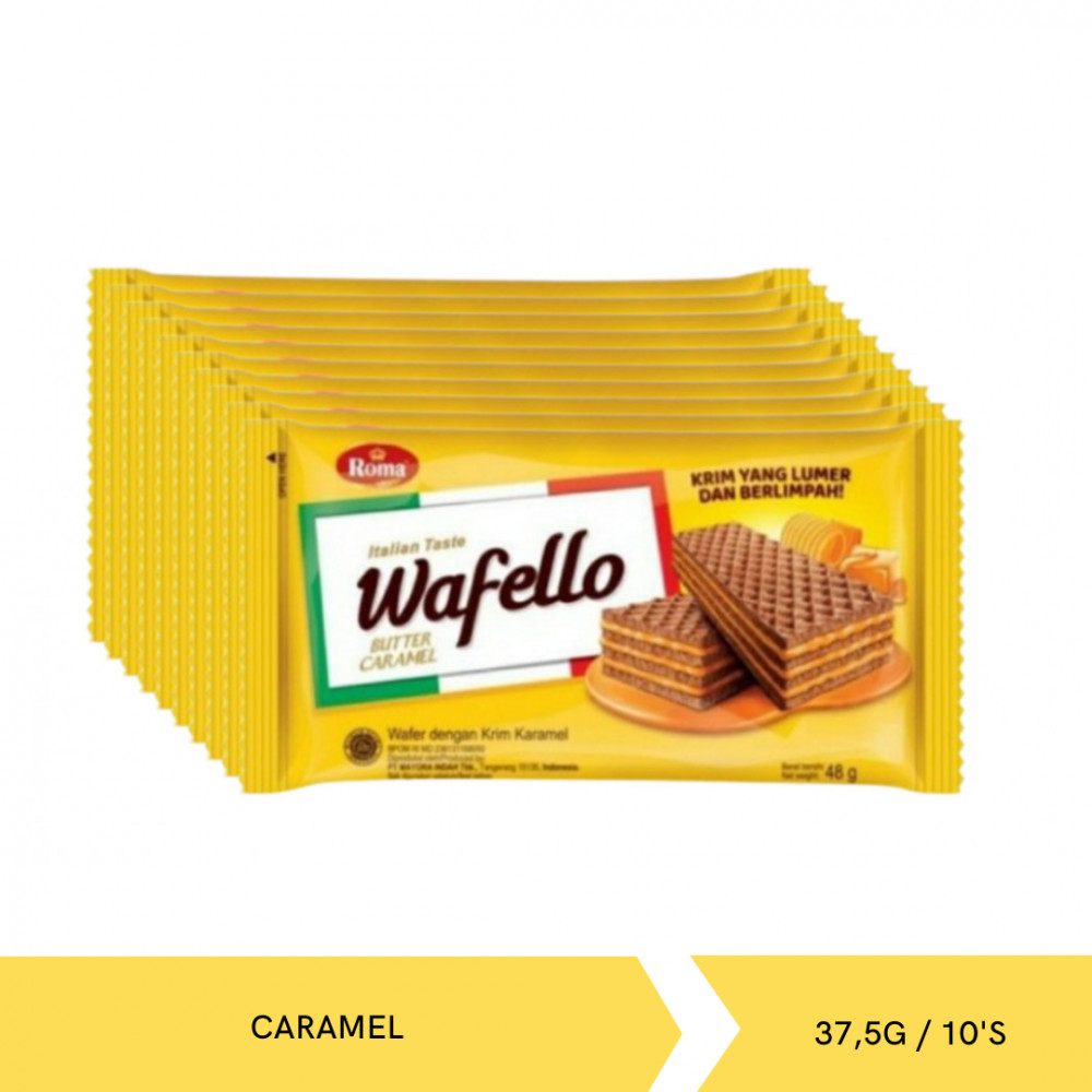 Mega Swalayan - ROMA WAFELLO BUTTER CARAMEL 43G/10`S X 6