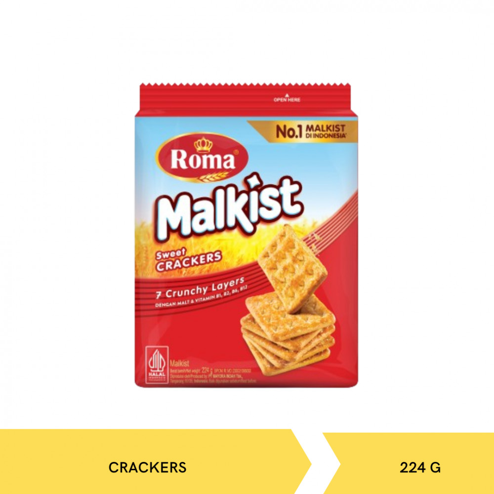 Mega Swalayan - ROMA MALKIST CRACKERS 224G X 36