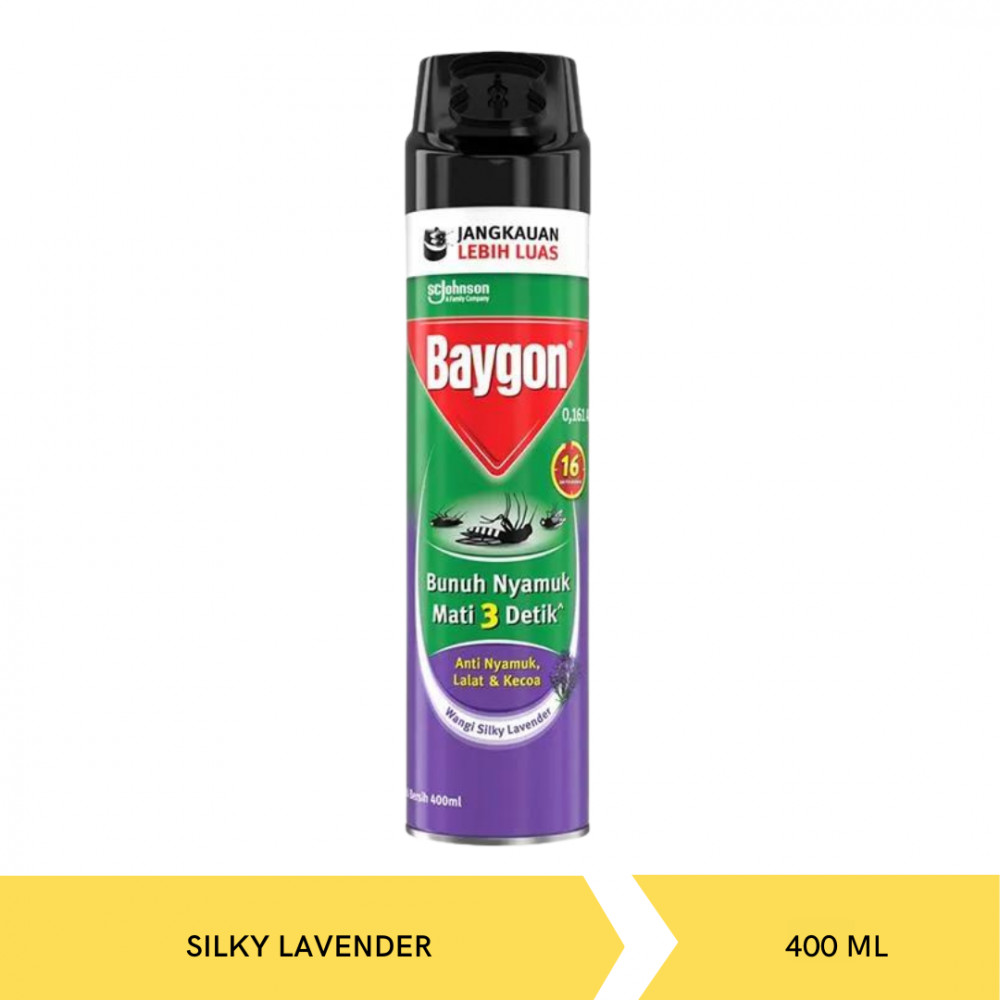 Mega Swalayan - BAYGON AERO SILKY LAVENDER 400ML X 12