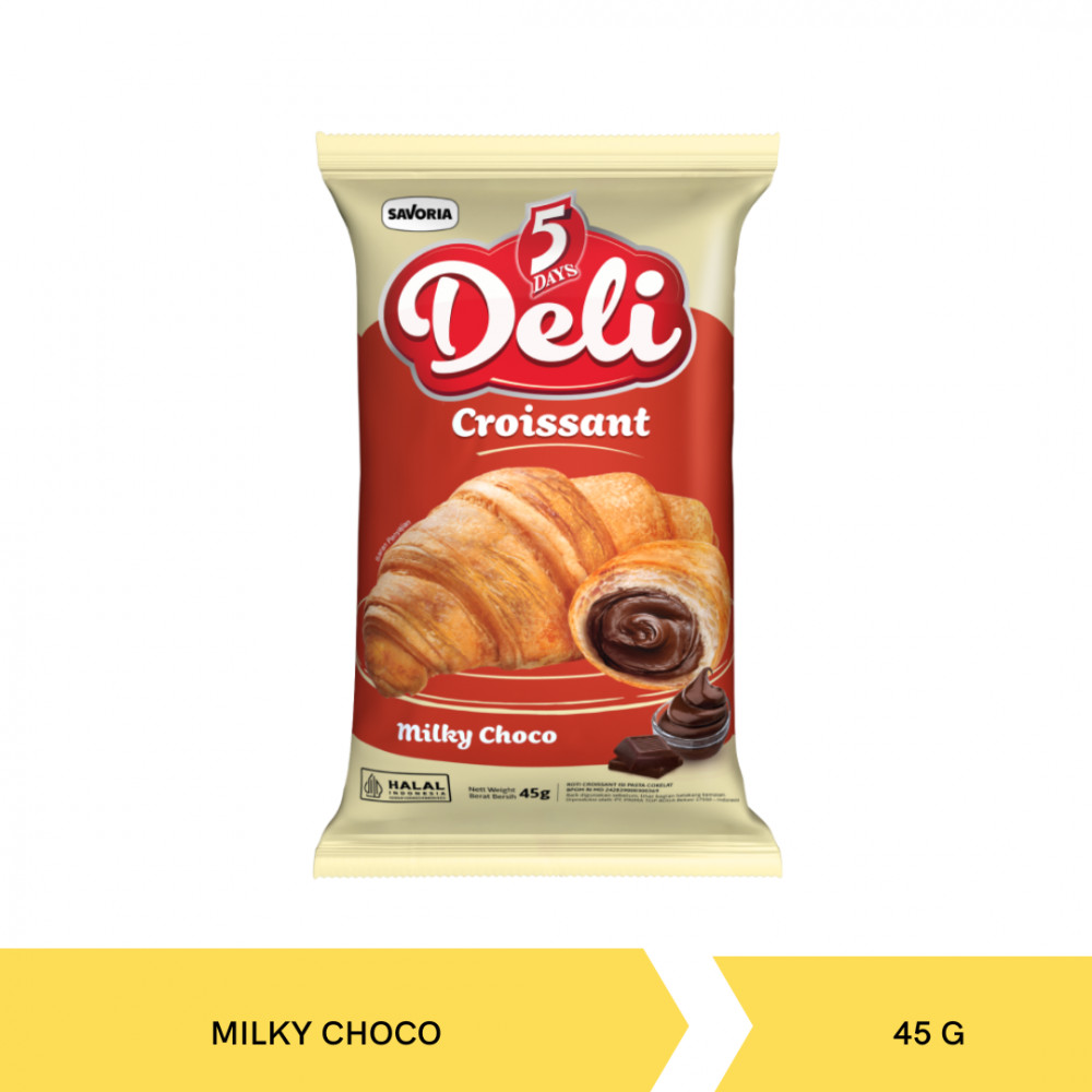 Mega Swalayan - 5DAYS CROISSANT DELI MILKY CHOCO 45GX20
