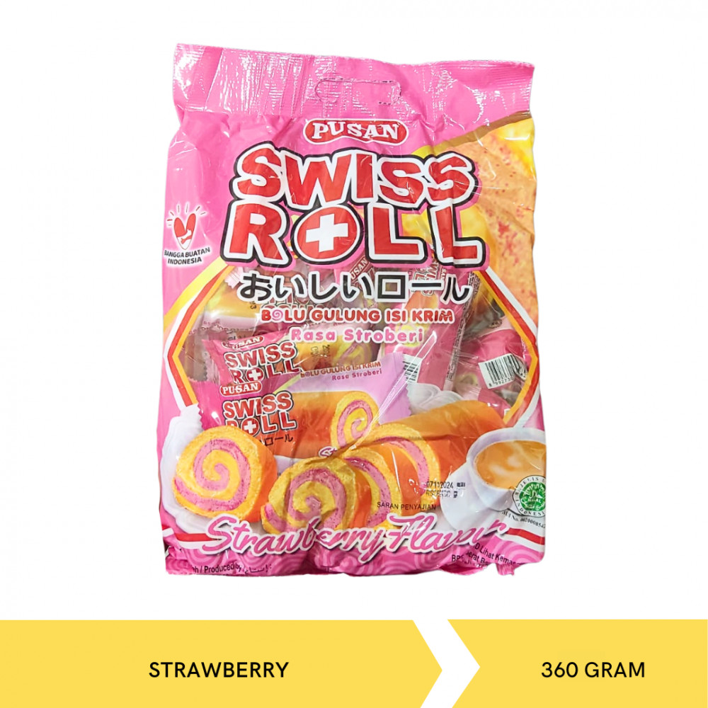 Mega Swalayan - PUSAN SWISS ROLL STRAW 320G X 8