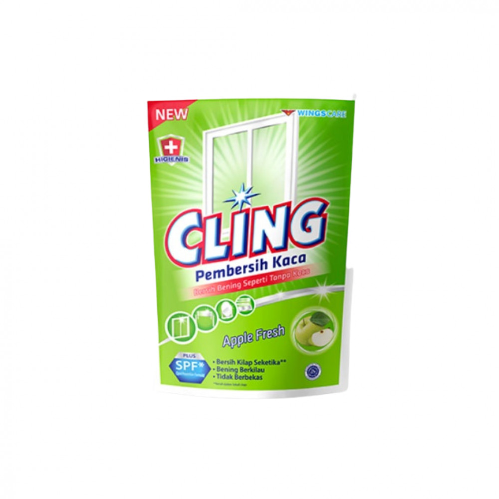 Mega Swalayan - CLING GLASS CLEANER APPLE POUCH 425ML X 12