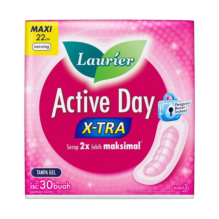Mega Swalayan - LAURIER ACTIVE DAY XTRA MAXI N.WING 22CM/30`S X 24