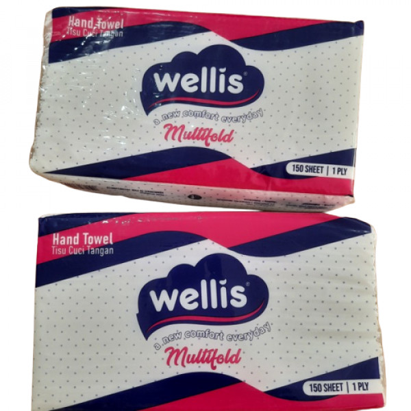 Mega Swalayan - WELLIS MULTIFOLD HAND TOWEL TISSUE 150`S 1PLY X 12