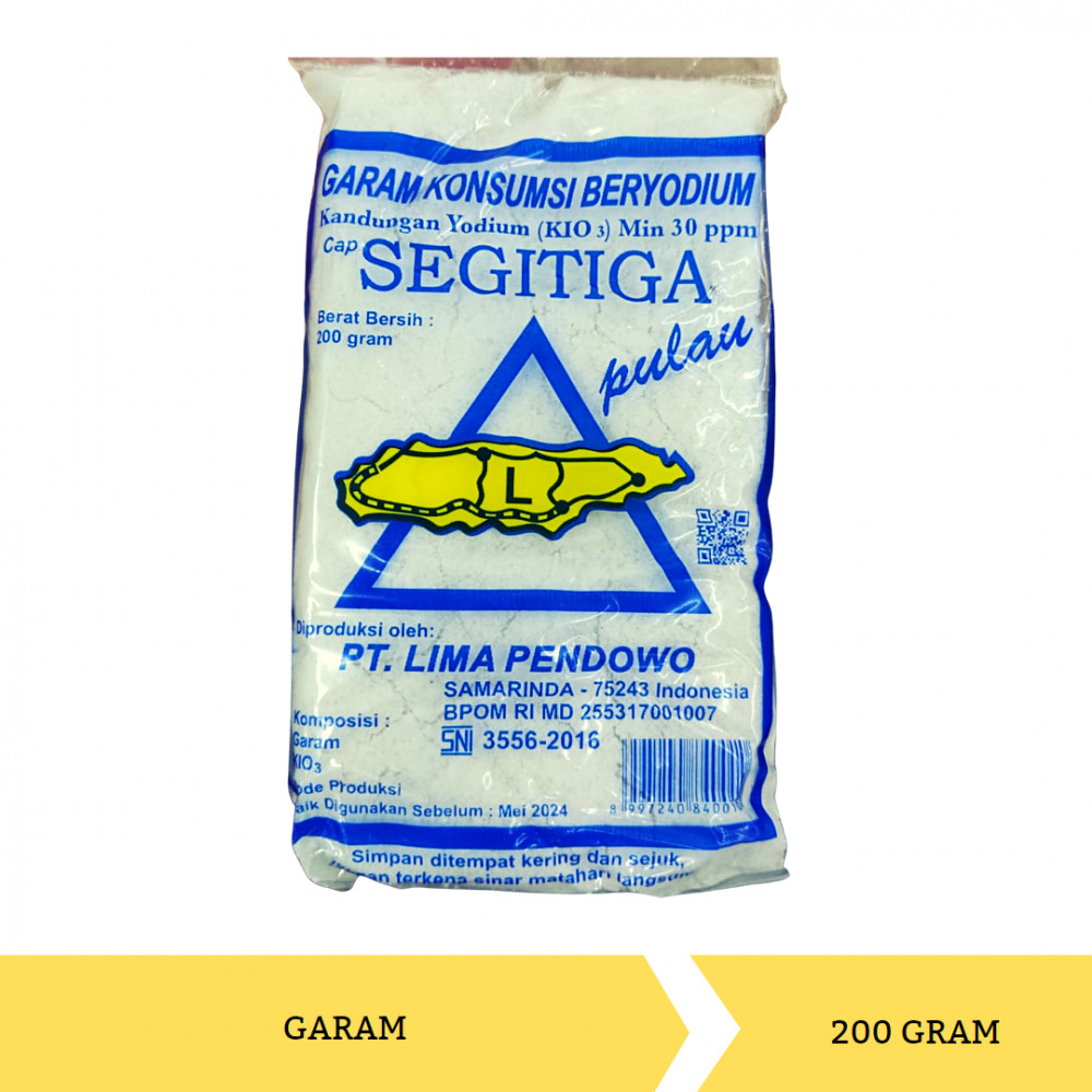 Mega Swalayan - LIMA PENDAWA GARAM CAP SEGITIGA 200G X 25