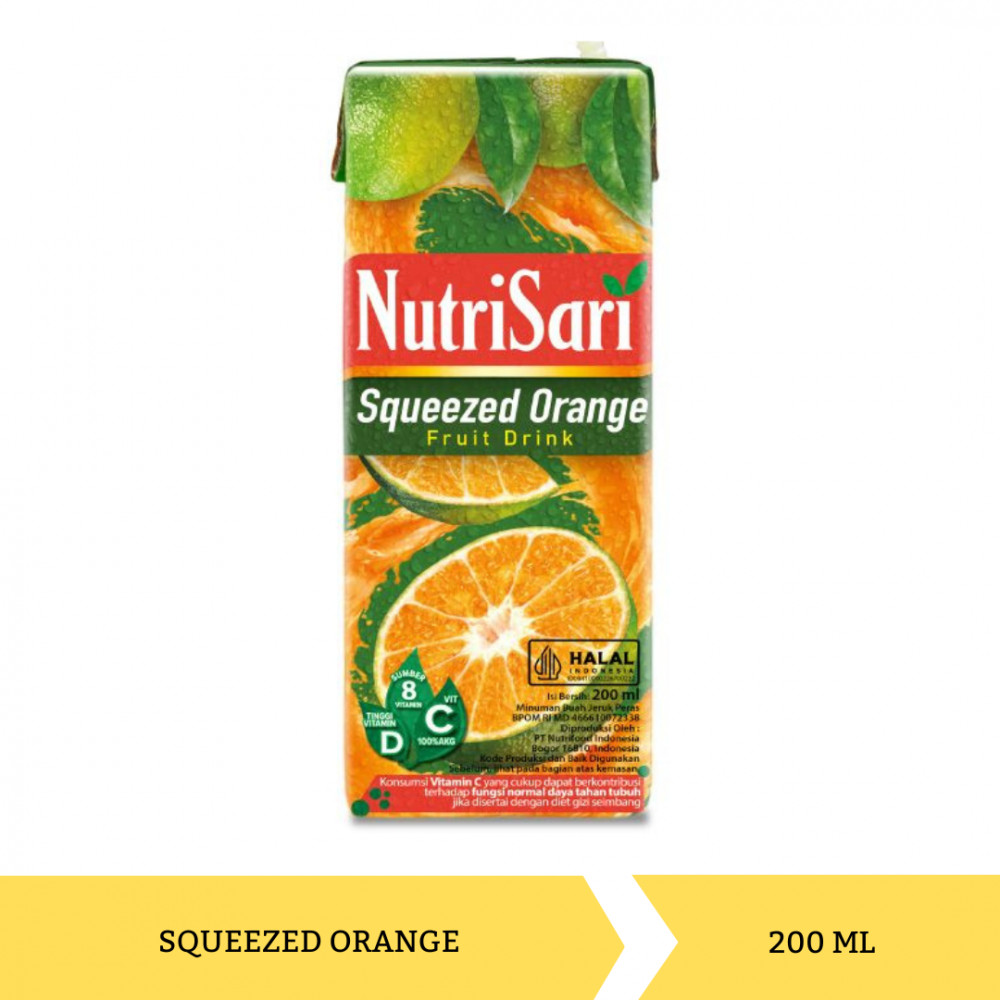 Mega Swalayan - NUTRISARI JUICE SQUEEZED ORANGE 200ML X 24