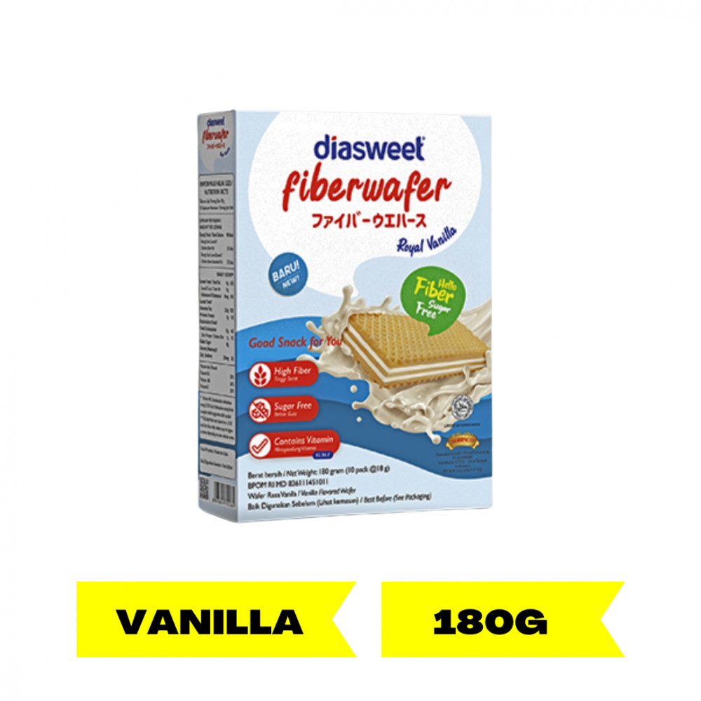 Mega Swalayan - DIASWEET FIBER WAFER ROYAL VANILLA KTK 180G