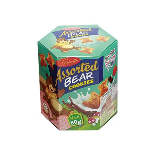 Mega Swalayan - BISKOTTO COOKIES ASSORTED BEAR 80G X 24