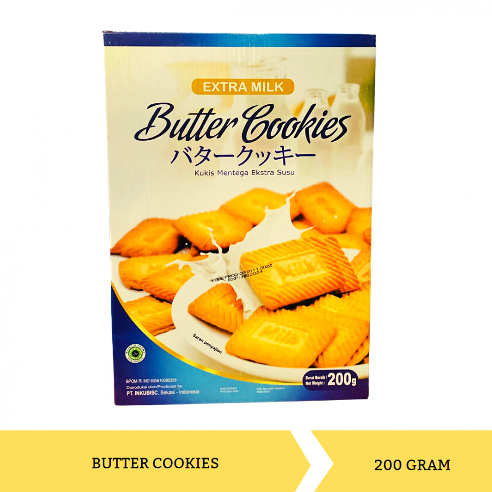 Mega Swalayan - INKUBISC BUTTER COOKIES XTRA MILK KTK 210G X 12