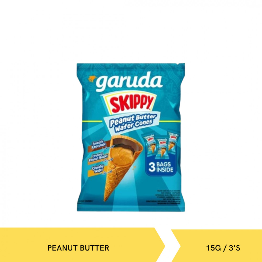 Mega Swalayan - GARUDA SKIPPY WAFER CONES PEANUT BUTTER 15G/3`SX 20