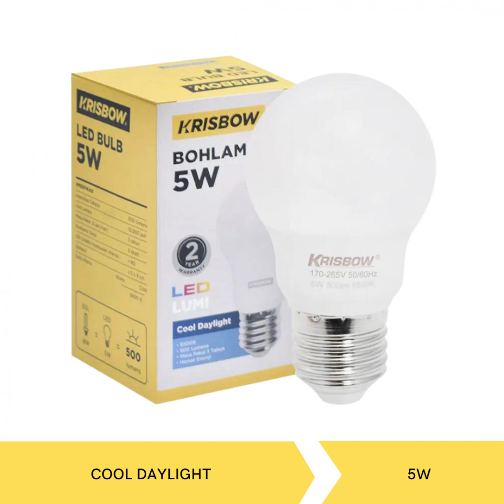 Mega Swalayan - KRISBOW LED BULB LUMI 5W COOL DAYLIGHT