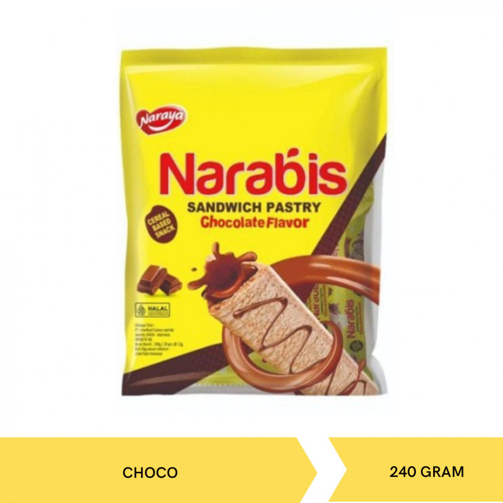 Mega Swalayan - NARAYA NARABIS SANDWICH PASTRY CHOCO 240GX24