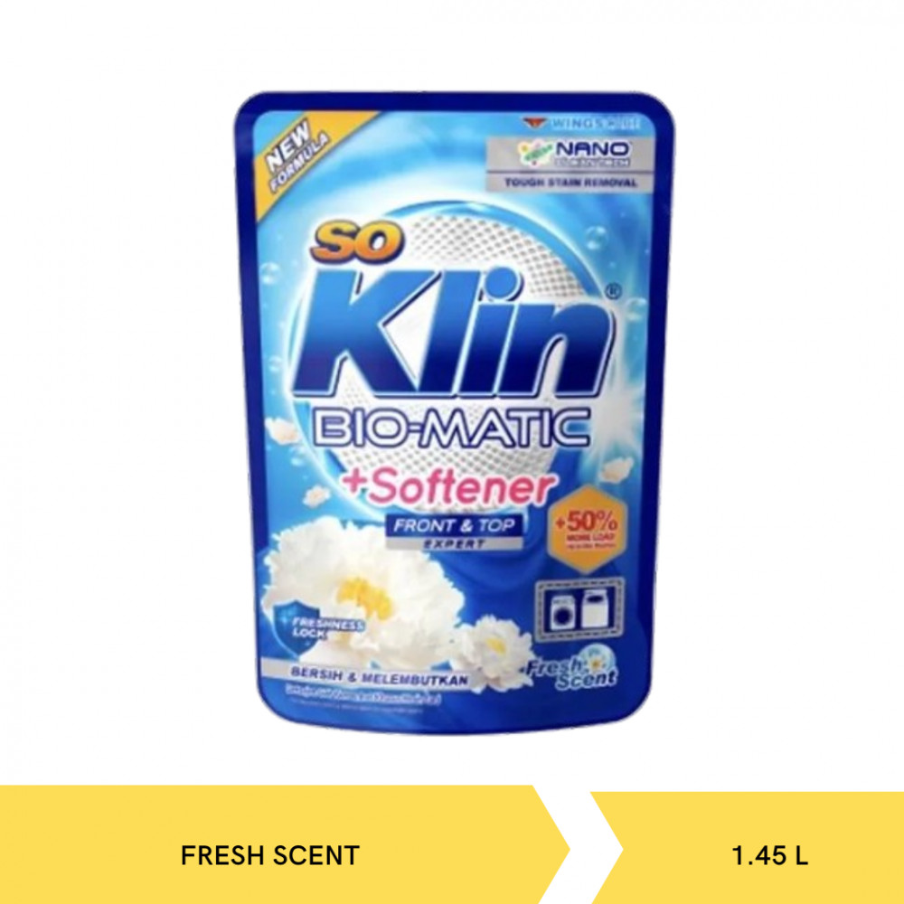 Mega Swalayan - SOKLIN BIOMATIC LIQ FRONT+TOP FRESH SCENT 1.45L X 6