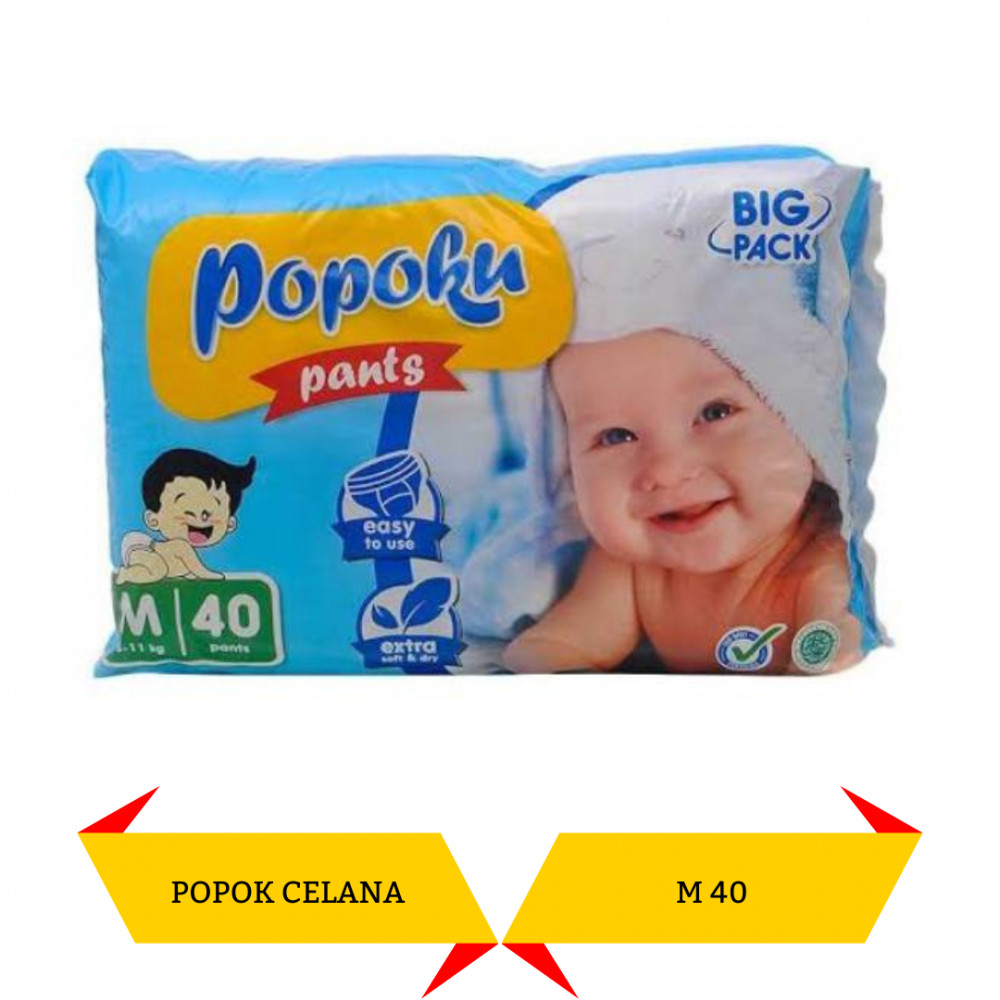 Mega Swalayan - POPOKU BABY PANTS M40 X 6