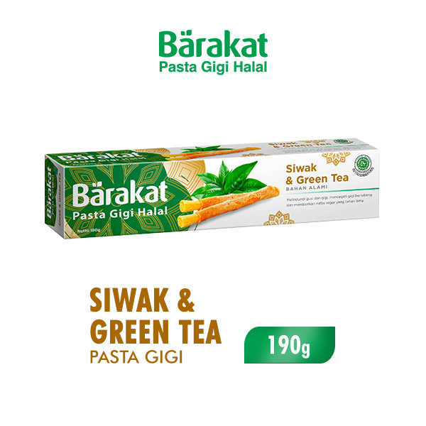 Reny Swalayanku - BARAKAT PASTA GIGI SIWAK & GREEN TEA 190 GR