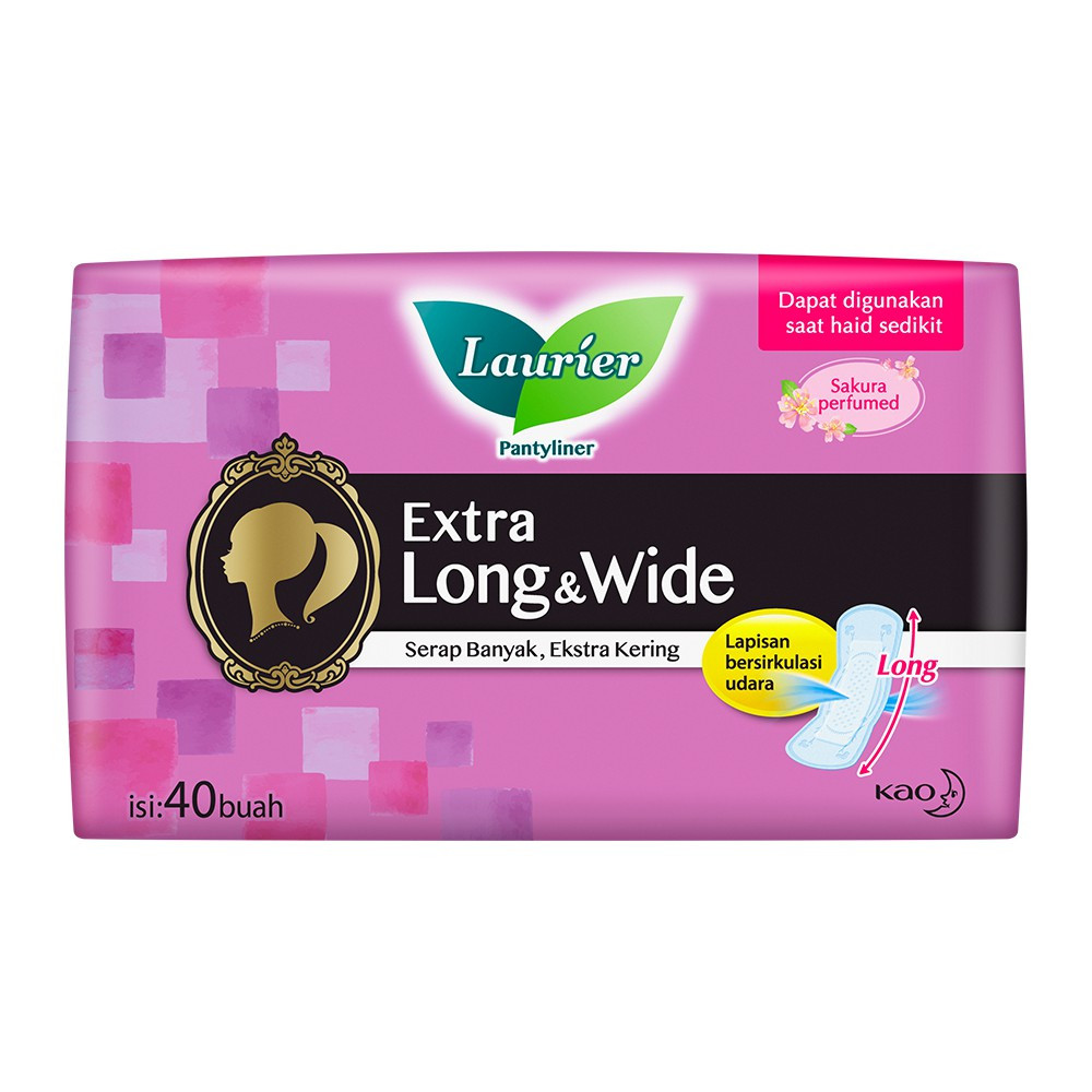 Reny Swalayanku - LAURIER PANTYLINER EXTRA LONG&WIDE SAKURA PACK 40 S