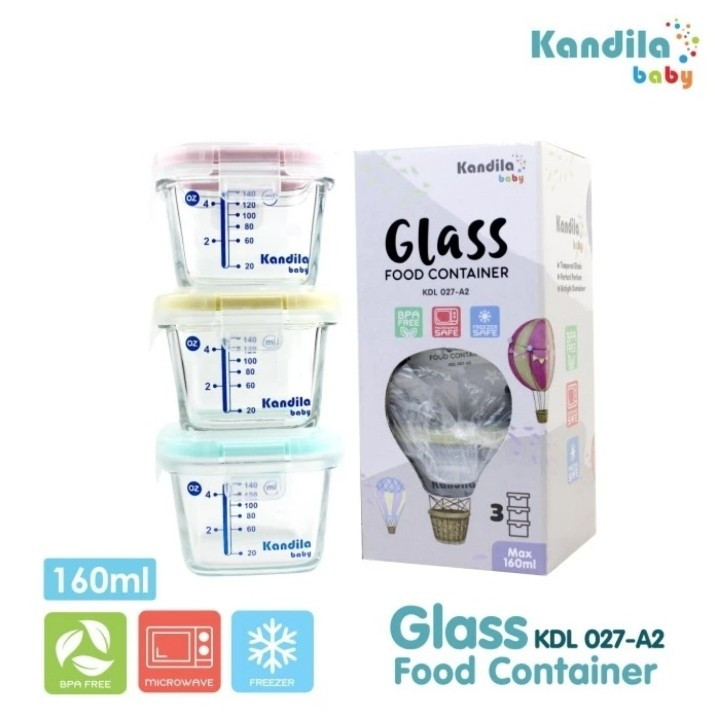 Tododo - BABY PRINTED GLASS FOOD CONTAINER 140ML KDL 027-B1