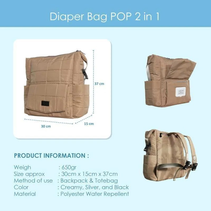 Tododo - NATURAL`S MOM DIAPER POP 2IN1 GREY